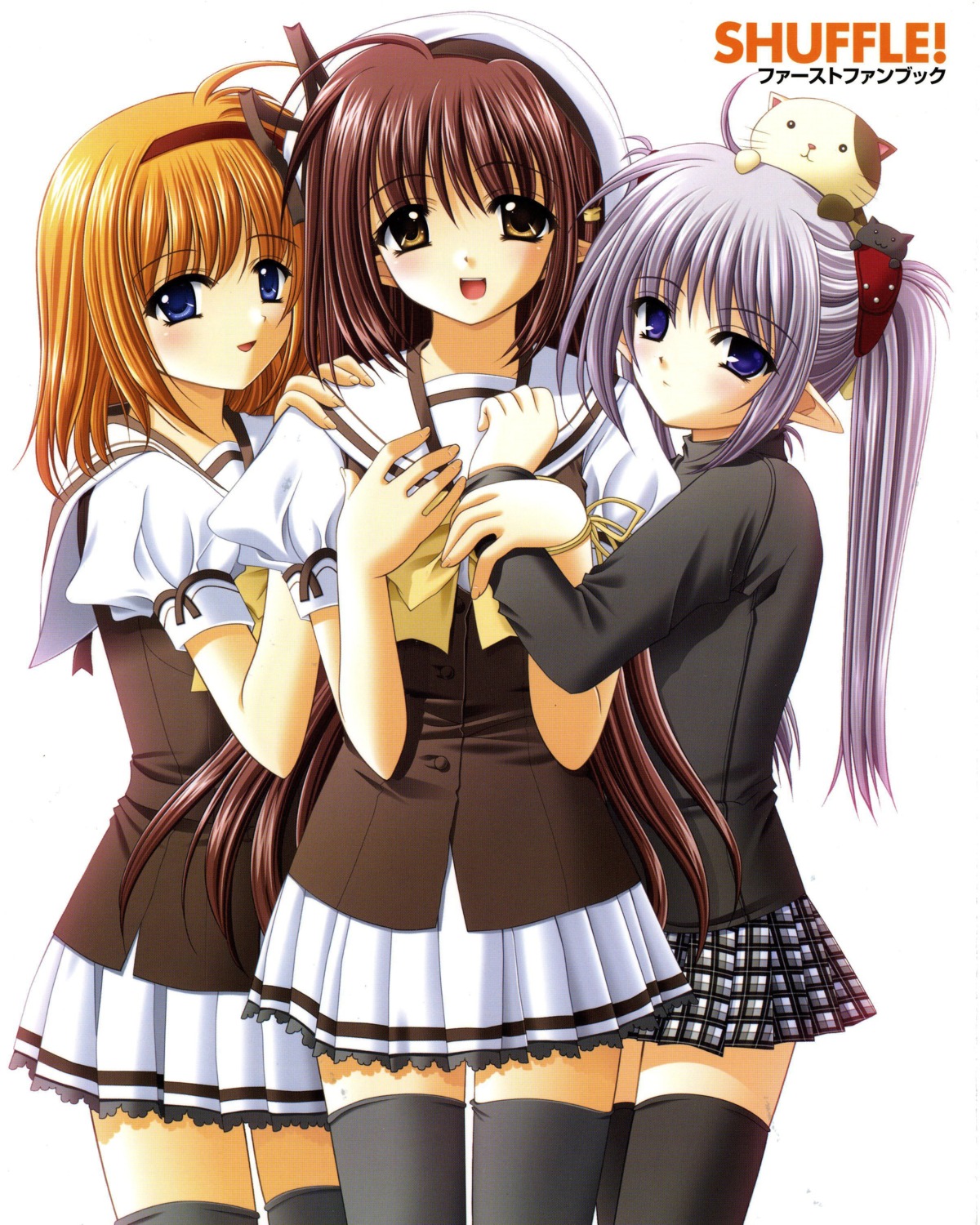 nishimata aoi shuffle fuyou kaede lisianthus primula pointy ears seifuku thighhighs screening ...